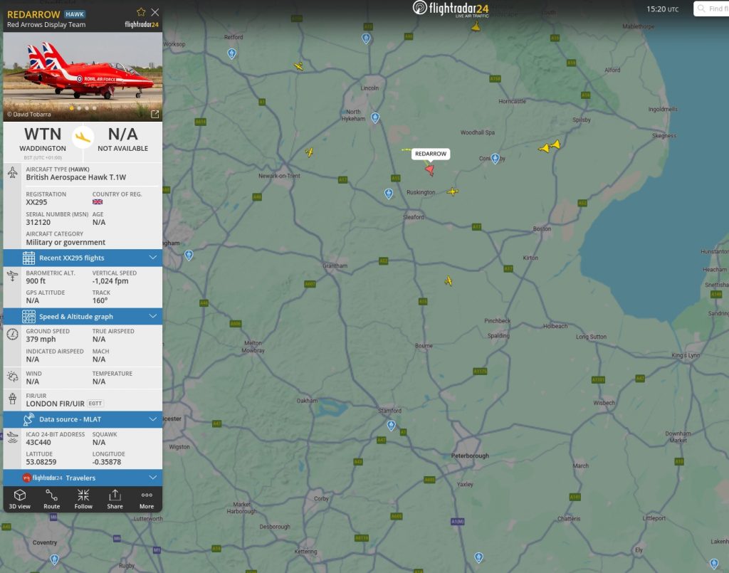 Red Arrows Today - Live Red Arrows Tracking | RAFRedArrows.co.uk