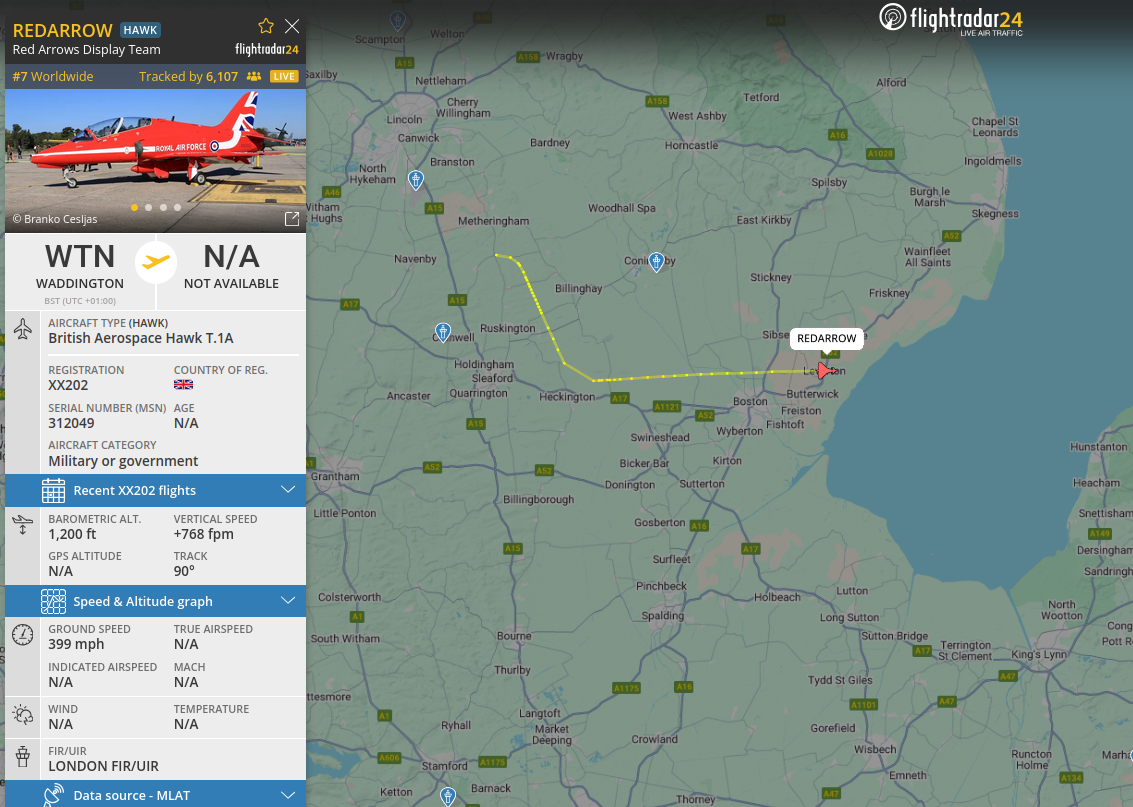 Red Arrows Today - Live Red Arrows Tracking | RAFRedArrows.co.uk